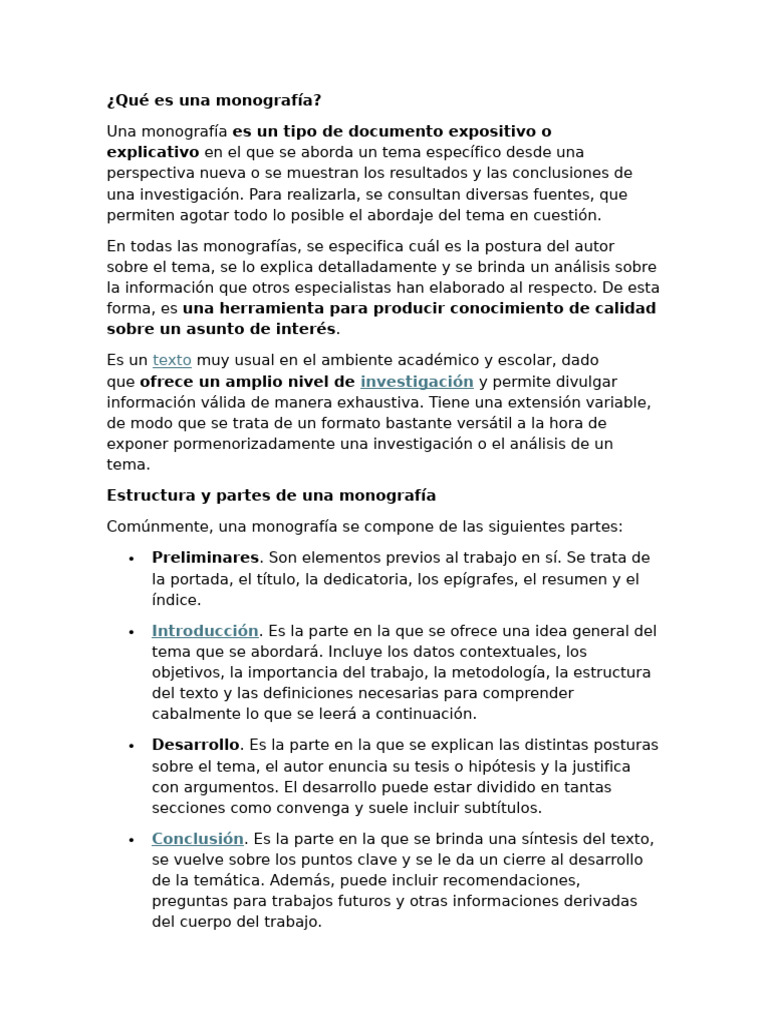 Qué Es Una Monografía | PDF | Información
