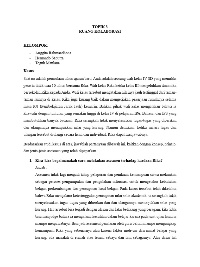 T3-4. Ruang Kolaborasi Pemahaman Tentang Peserta Didik | PDF