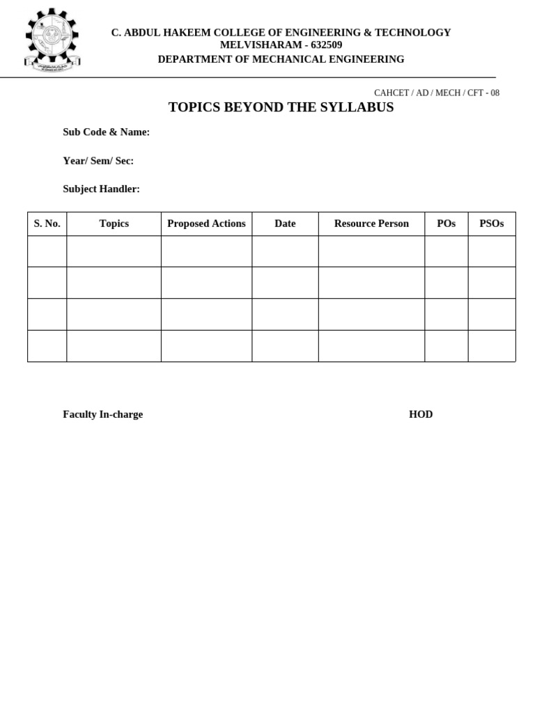 8 Topic Beyond the Syllabus | PDF