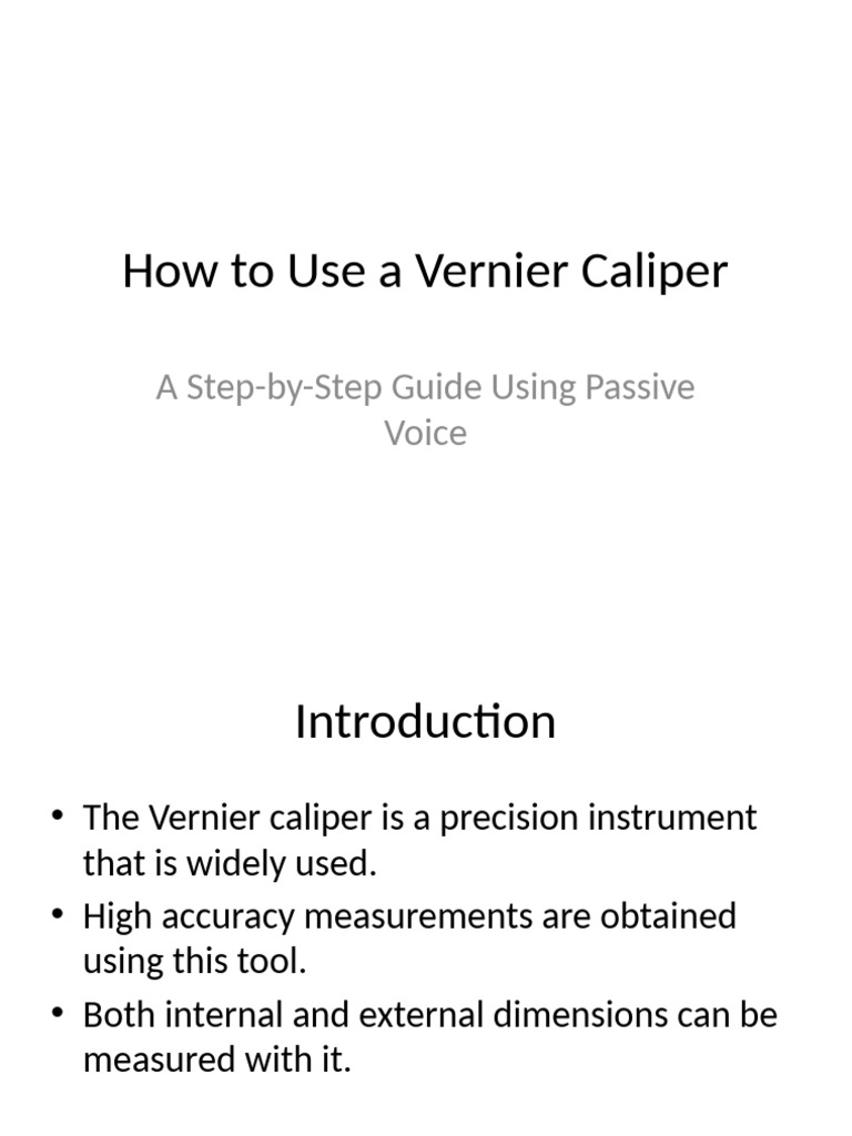 Vernier Caliper Presentation | PDF