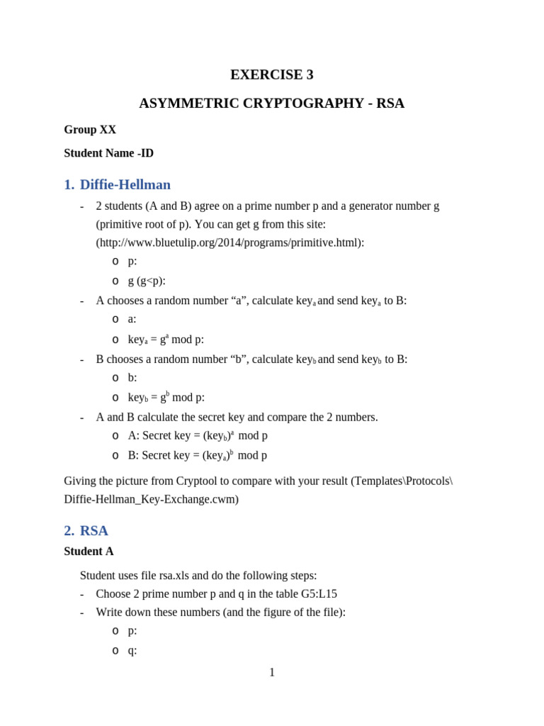 Ex3 - Asymmetric Cryptography - en | PDF