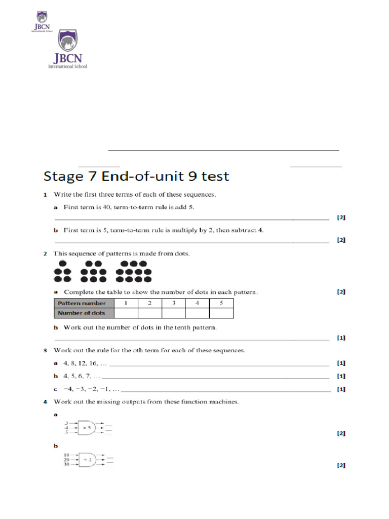 Gr6 - Maths - Sequences Worksheet Additional | PDF