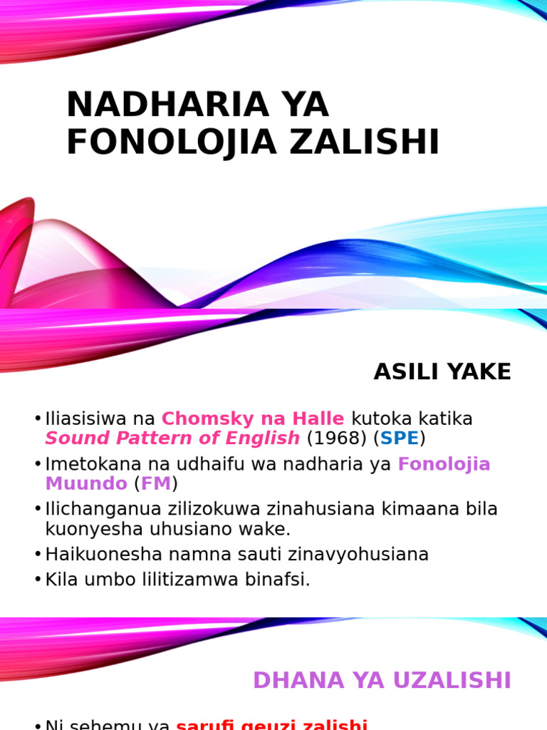 Nadharia Ya Fonolojia Zalishi | PDF
