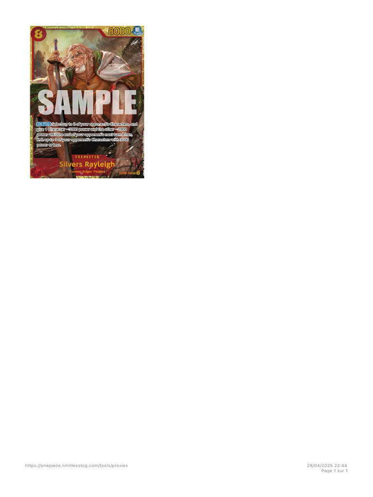 Ouvrir Print Proxy Cards – Limitless One Piece | PDF