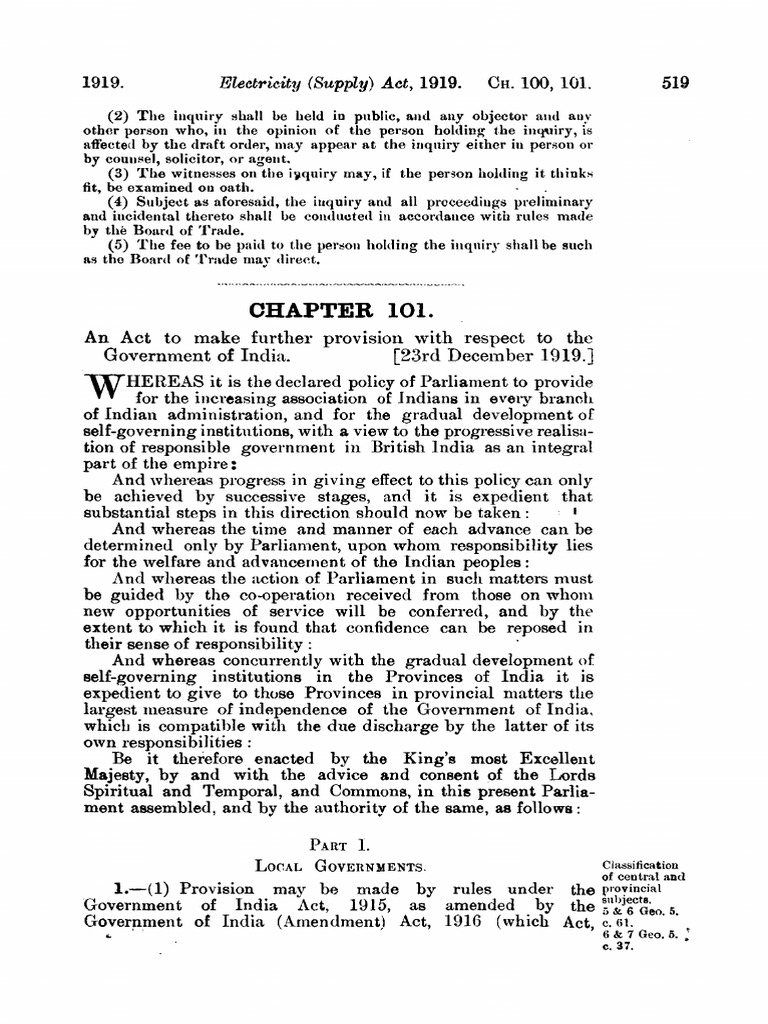 Government of India Act 1919 | PDF | Political Law | Governance