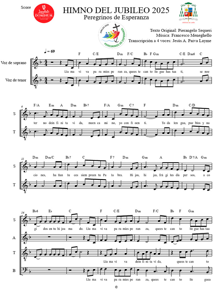 himno del jubileo 2025 (3) | PDF | Canto | Música vocal