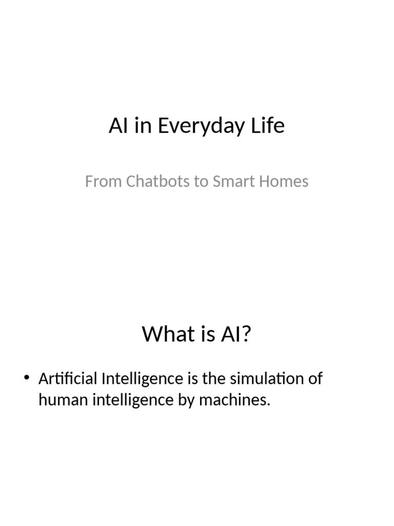 AI in Everyday Life Presentation | PDF