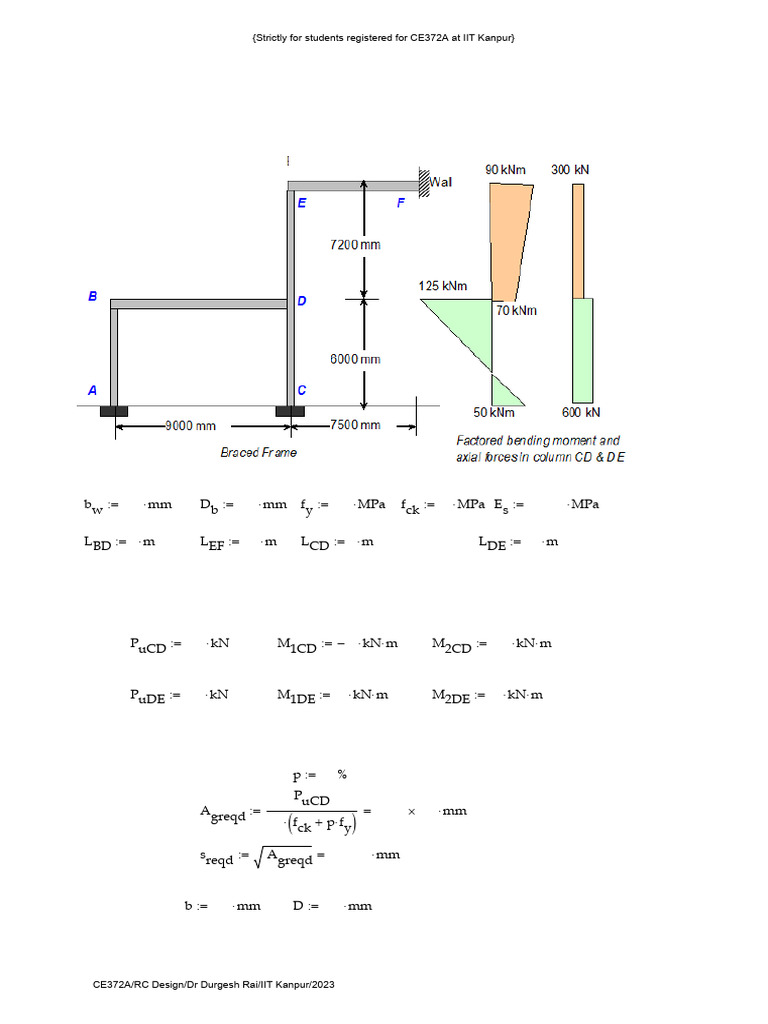 H15 CE372A RC Slender Column Example LSM 2023 | PDF | Beam (Structure ...