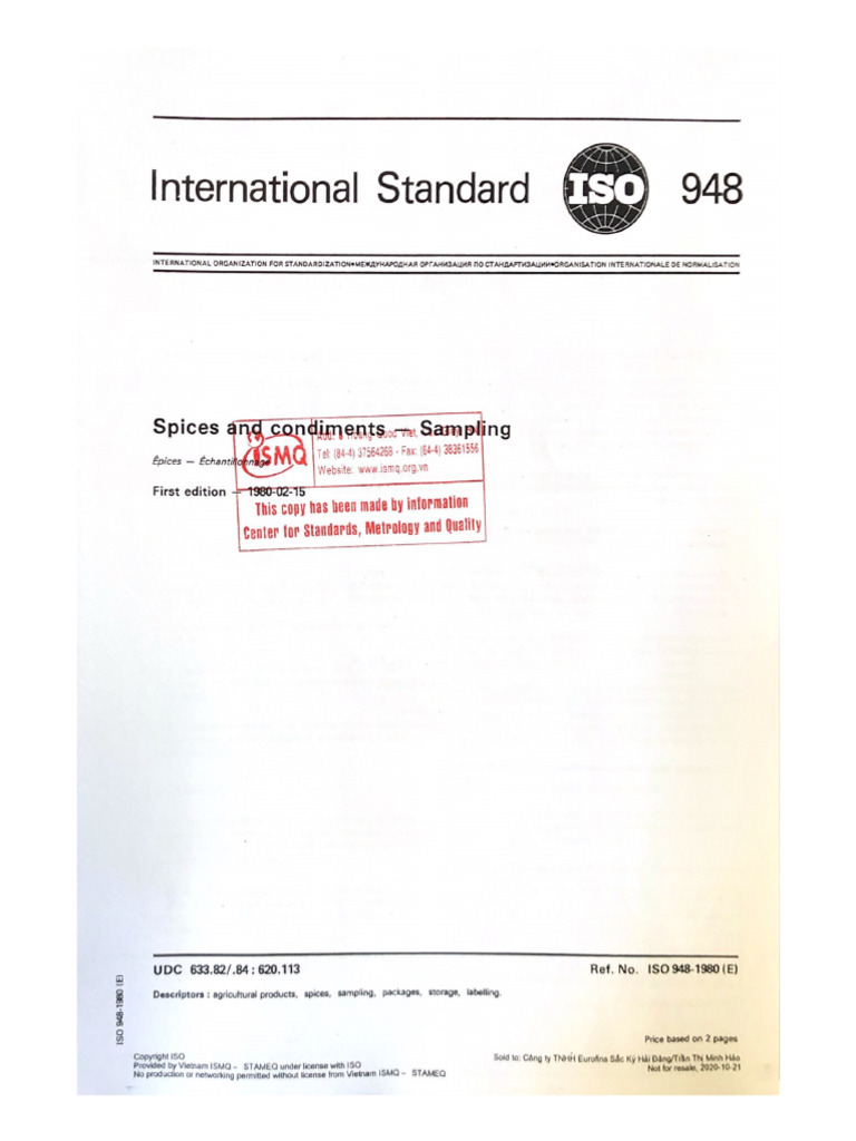 ISO 948.1980 | PDF