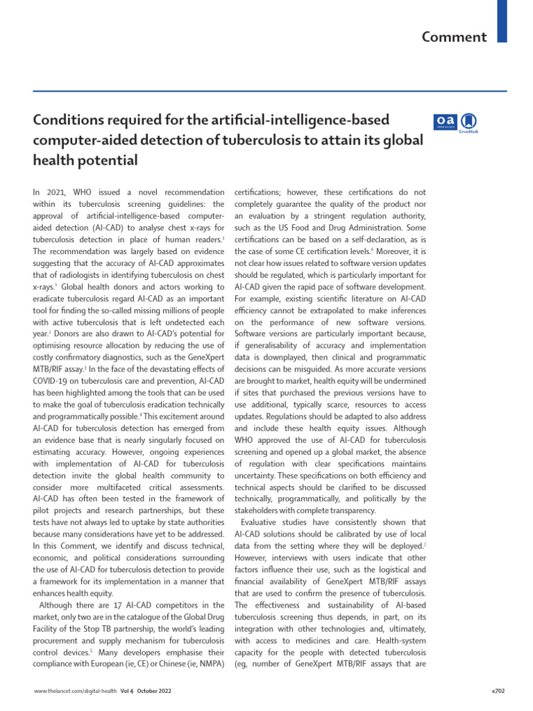 Conditions Required For The Artificial-Intelligence-Based Computer-Aided Detection of ...