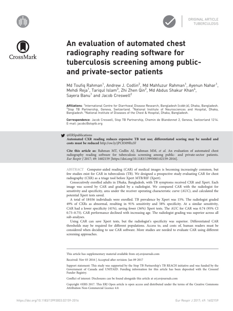 An Evaluation of Automated Chest Radiography Reading Software For ...