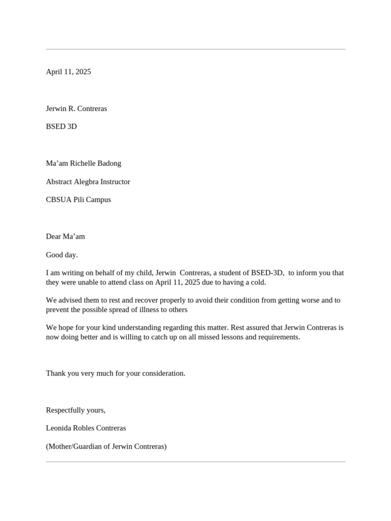 Letter April 11 | PDF