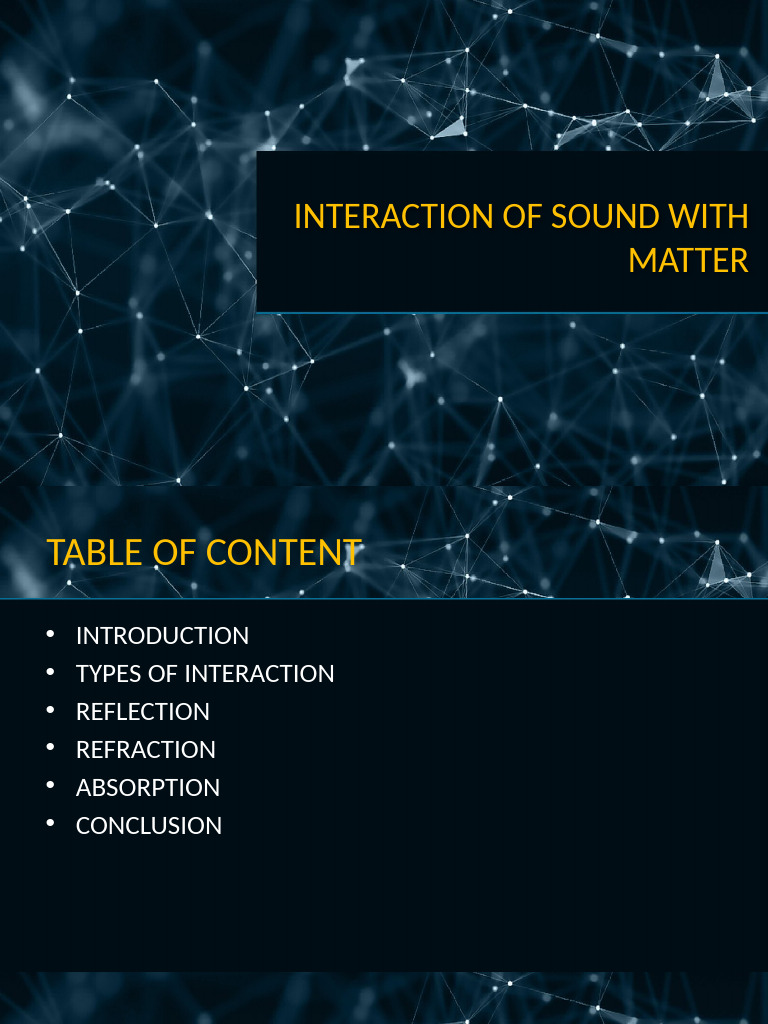 3.interaction of Sound With Matter-1 | PDF | Sound | Refraction