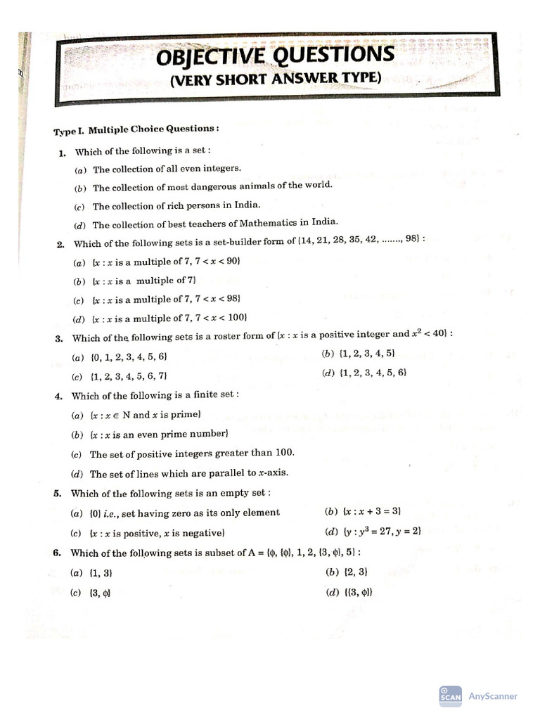 Sets MCQ ASSIGNMENT | PDF