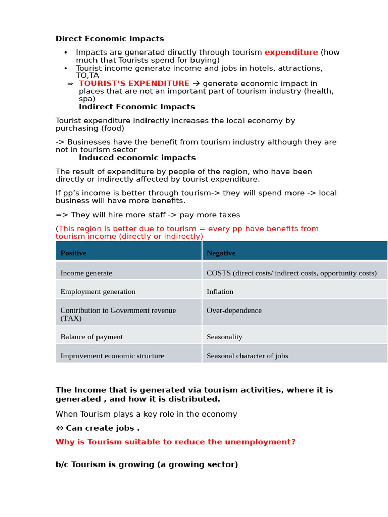 Direct Economic Impacts | PDF | Tourism | Balance Of Payments