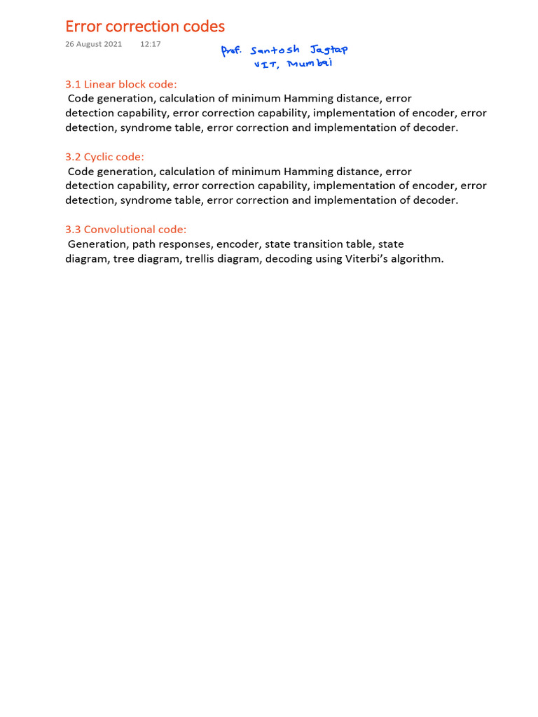 Module 3 - Error Correction Codes | PDF | Naming Conventions ...