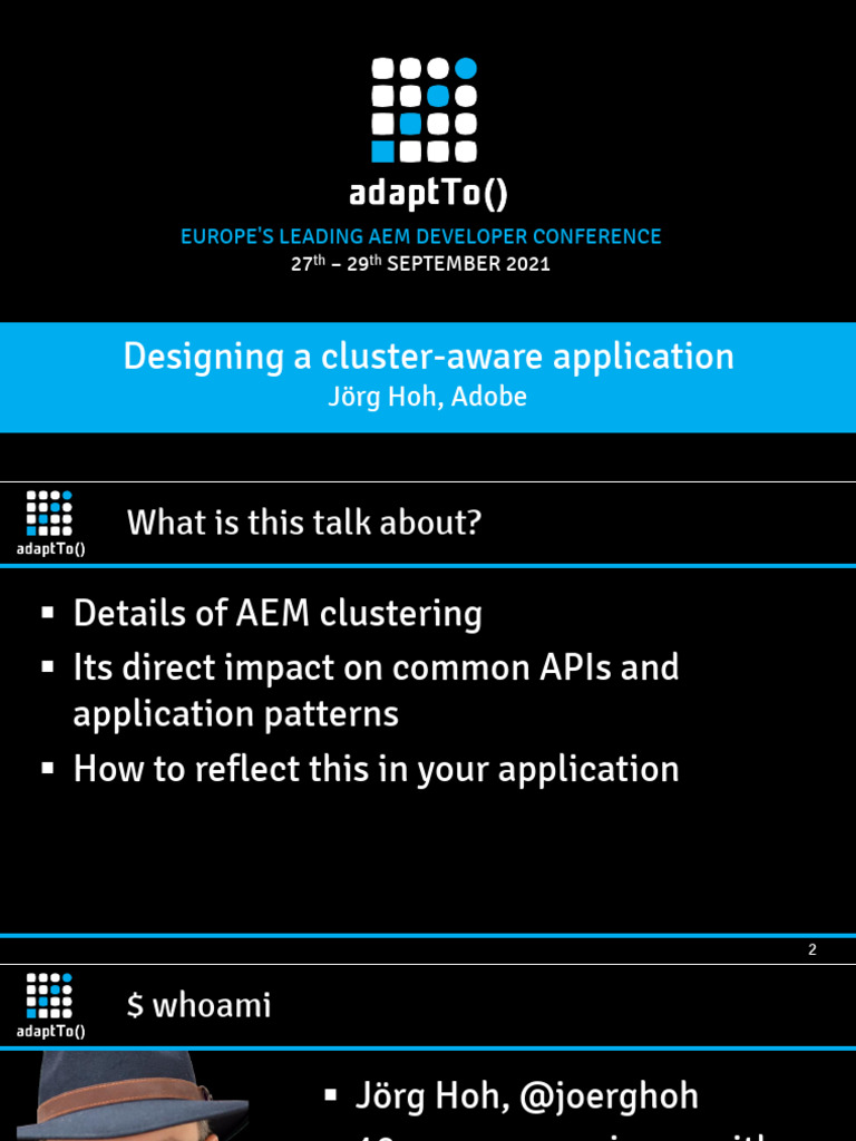Adaptto2021 Designing A Cluster Aware Application Joerg Hoh | PDF ...