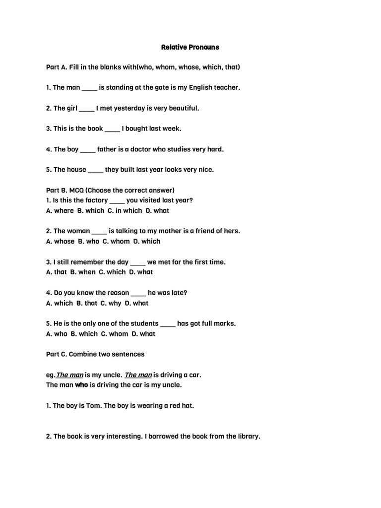 Relative Pronouns | PDF