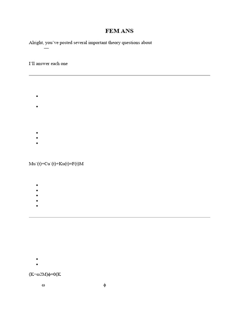 FEM Dynamic Analysis and Formulation Guide | PDF | Finite Element ...