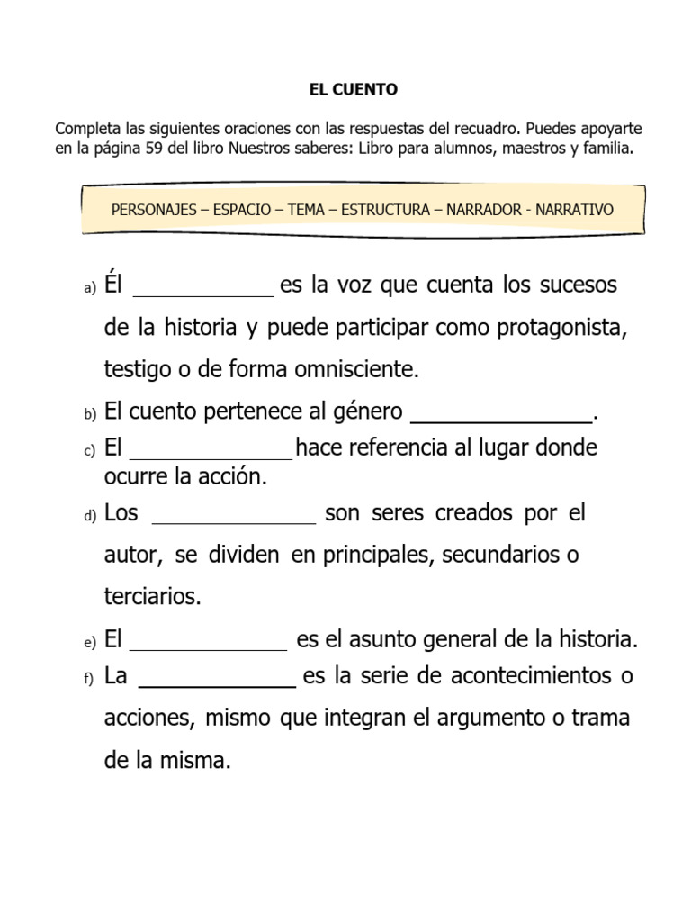 Elementos del Cuento y Sentimientos en Poesía | PDF