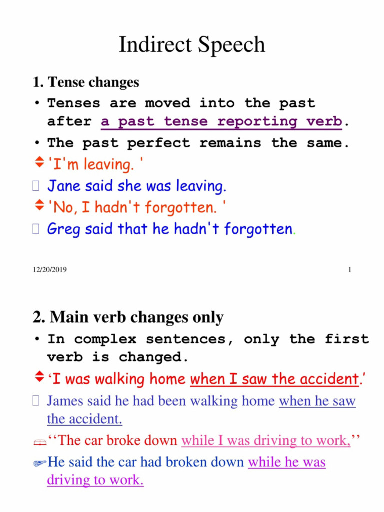 Indirect Speech | PDF