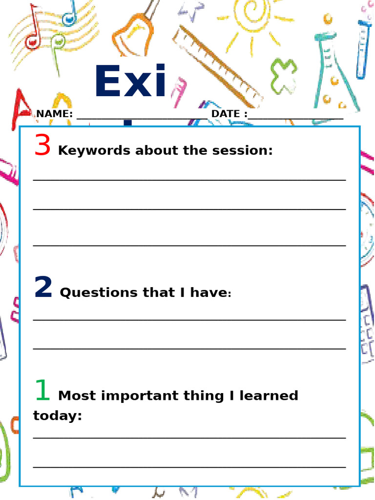 Exi T Tic Ket: Keywords About The Session | PDF