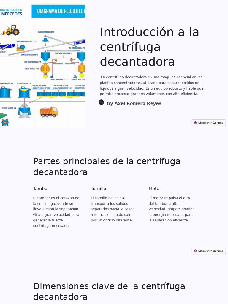 Funcionamiento de la centrífuga decantadora | PDF | Centrífugo | Líquidos
