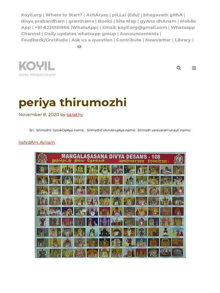 periya thirumozhi – KOYIL | PDF | Ancient Indian Philosophy ...