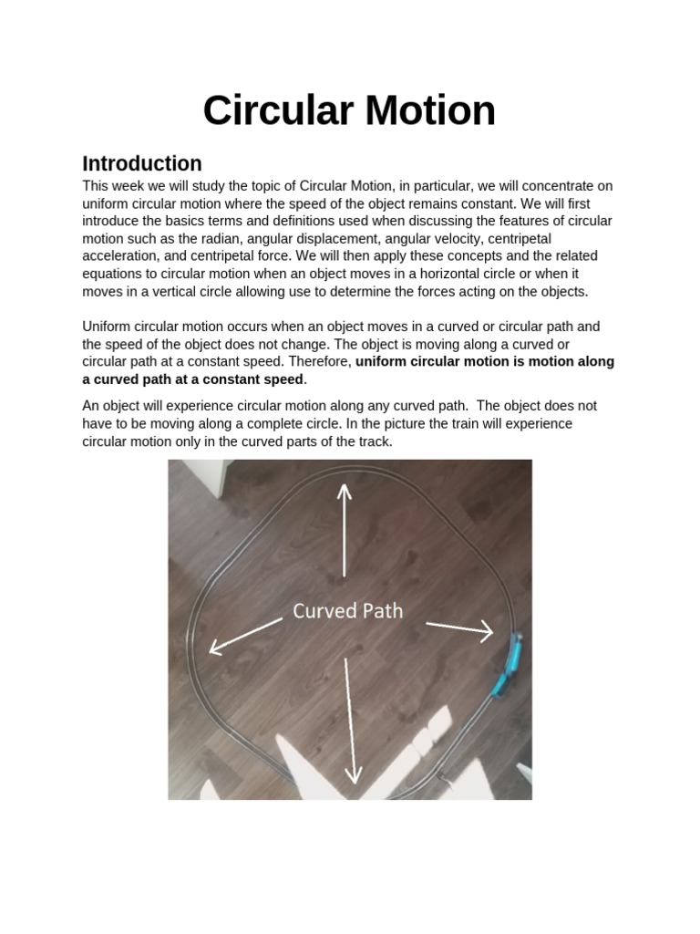 Week 14 - Lesson 1 - Circular Motion The Basics - Notes | PDF ...