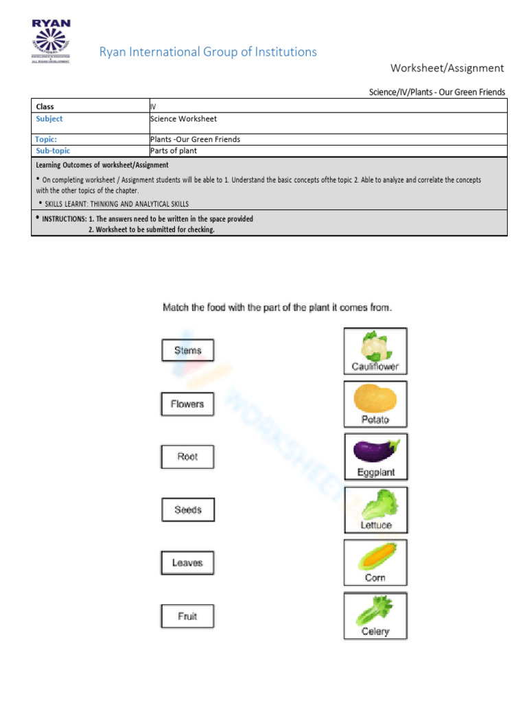 15nd Apr. Science CL - 4 Worksheet - Ic1295966 | PDF