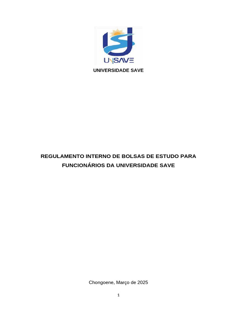 Regulamento de Bolsas da UniSave 2025 | PDF | Pós-graduação | Universidade