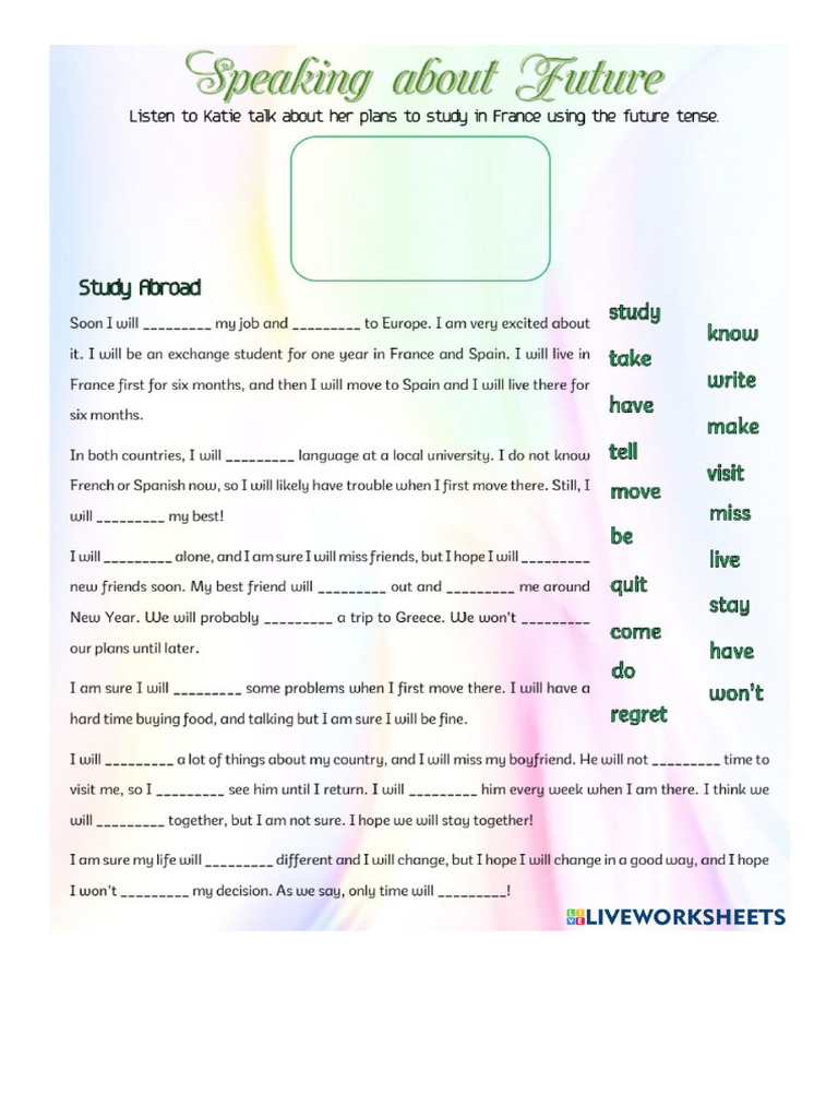 Simple Future Listening Worksheet | PDF