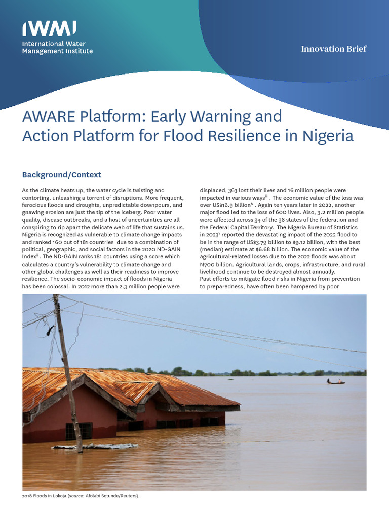 Aware Platform-Early Warning and Action Platform For Flood Resilience ...
