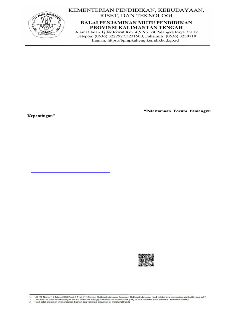 1. Undangan FPK - Prov Kalteng_sign | PDF