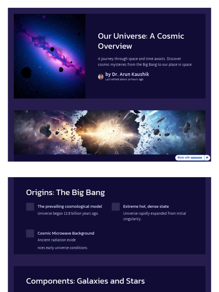 Cosmic Overview of Our Universe | PDF | Universe | Galaxy