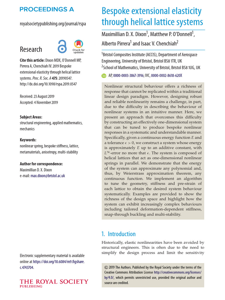 Dixon Et Al Bespoke Extensional Elasticity Through Helical Lattice ...