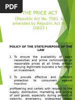 Price Act No. 7581: Price Manipulation Rules | PDF | Social Science