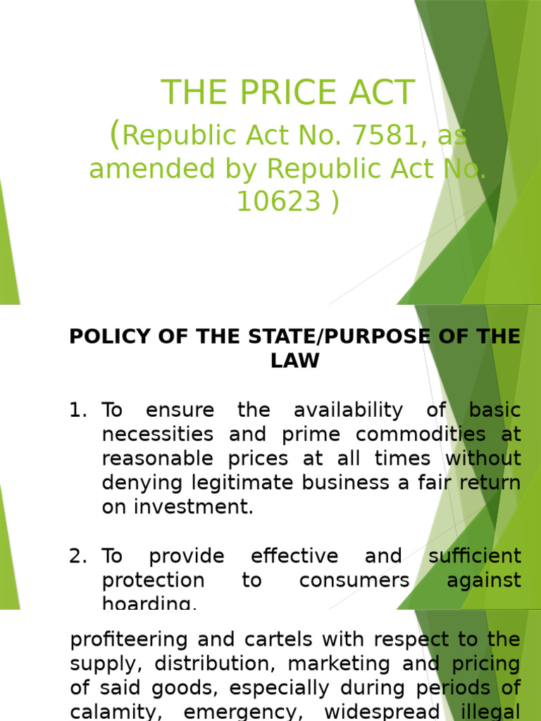 The Price Act | PDF | Prices | Martial Law