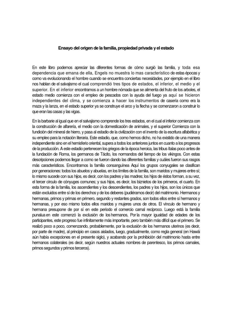 Origen de la familia y la propiedad | PDF | Familia | Sociedad