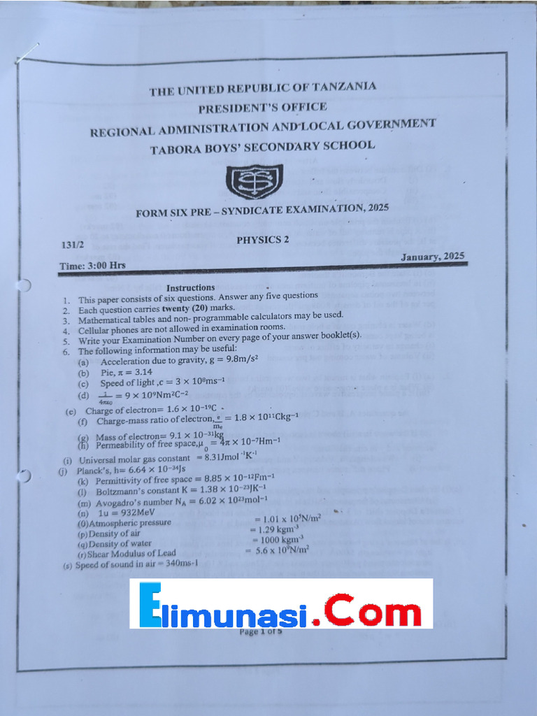 T.boys Pre Syndicate Physics 2 - 2025 | PDF