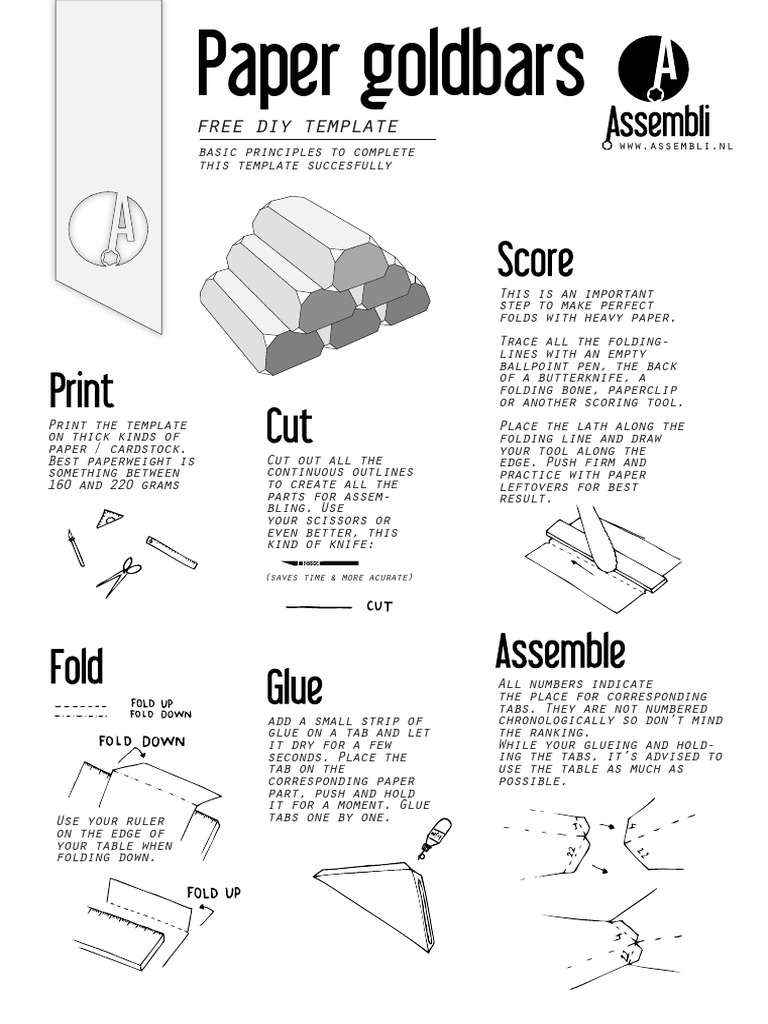 DIY Paper Gold Bar Template Guide | PDF | Materials | Secondary Sector ...