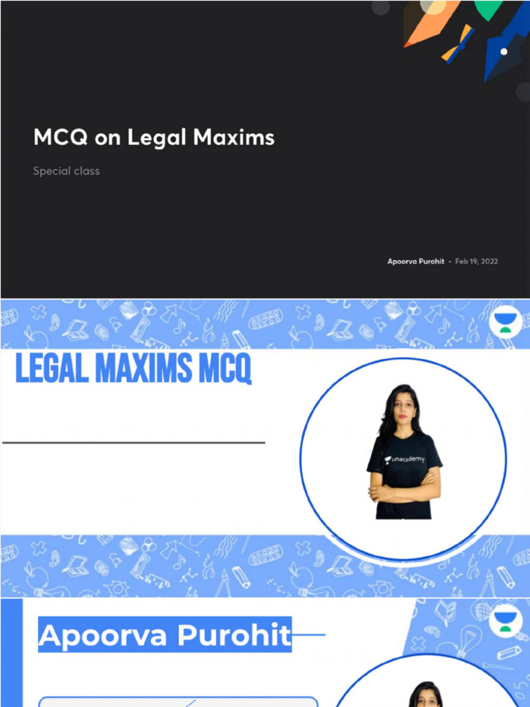 MCQ On Legal Maxims With Anno 2 | PDF