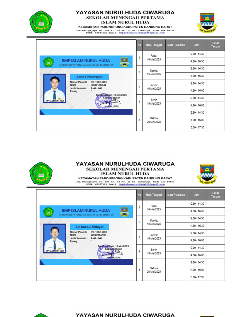 DAFTAR HADIR PESERTA PSAS 2425 | PDF