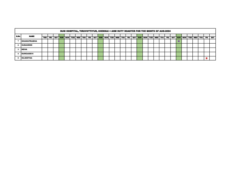 Duty Roaster For Anm | PDF