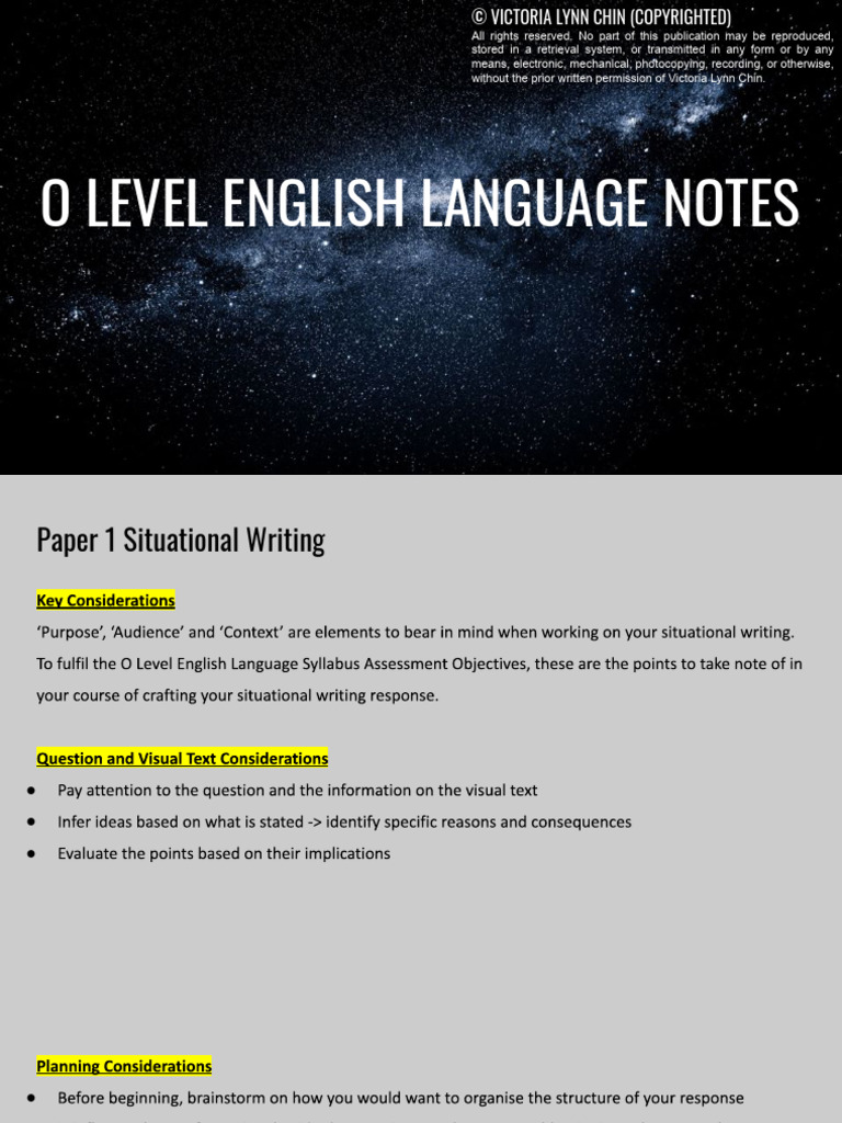 (ENG) O LEVEL ENGLISH NOTES - Copy. | PDF | Human Communication