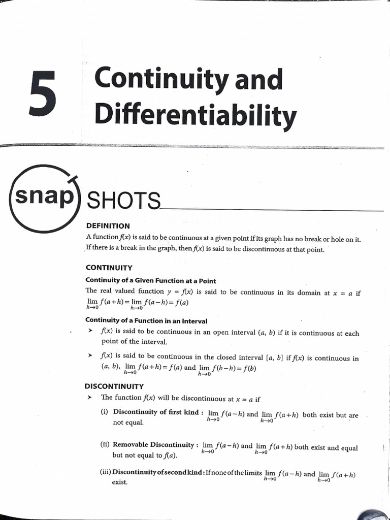 Continuity and Differentiability | PDF