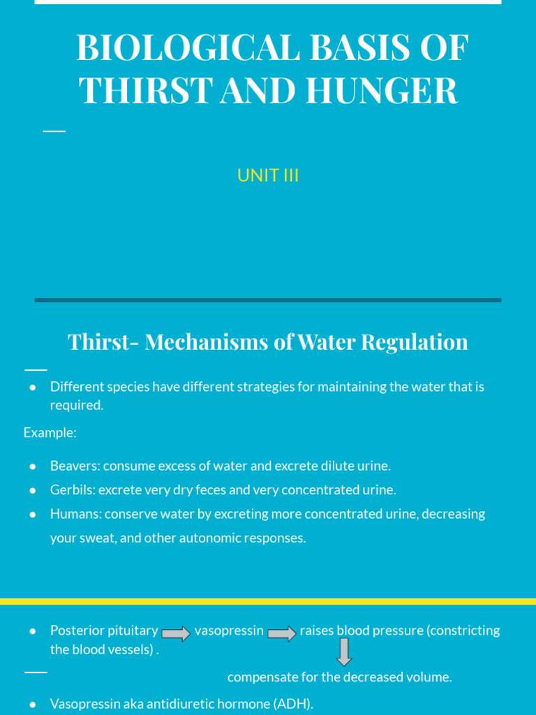 Biological Mechanisms of Thirst and Hunger | PDF | Eating | Digestion