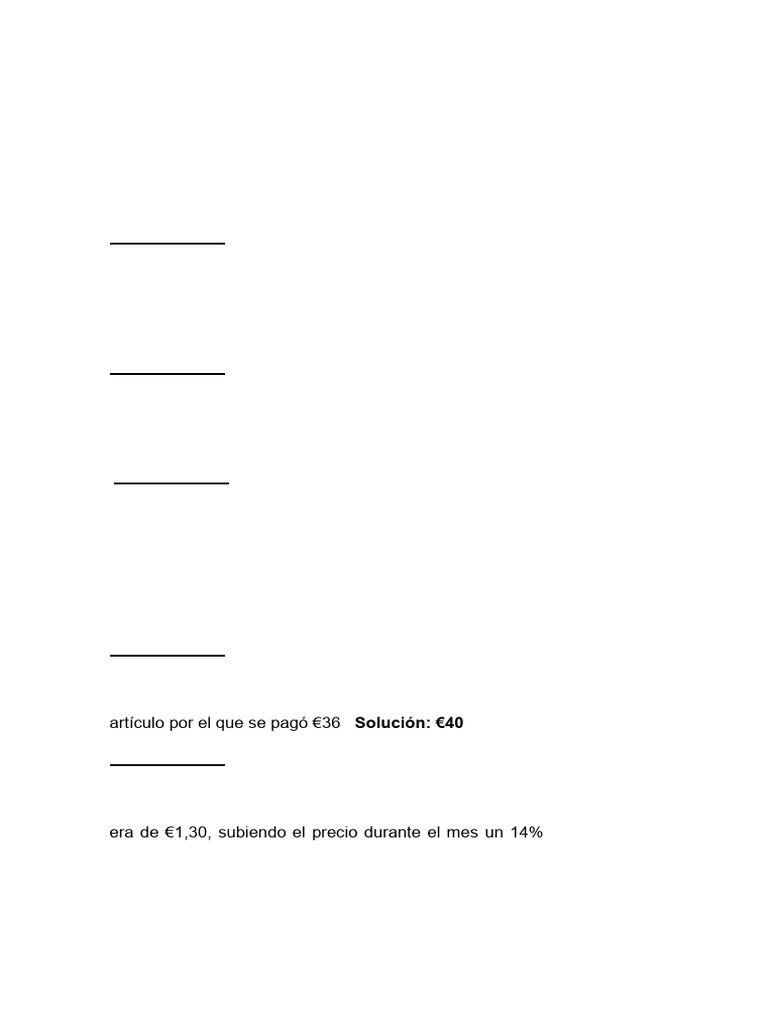 Ejercicios Practicos de Porcentajes Indice de Variacion | PDF