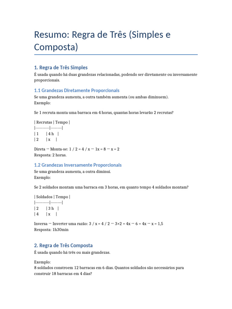 Resumo_Regra_de_Tres | PDF