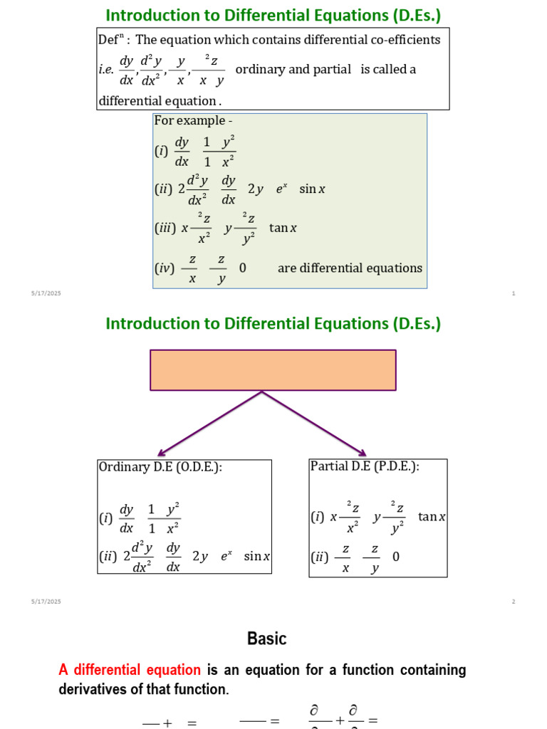 Introduction to Differential Equations | PDF | Ordinary Differential ...